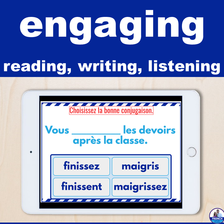 French Regular IR Verbs Present Tense Boom™ Digital Cards les verbes en ...