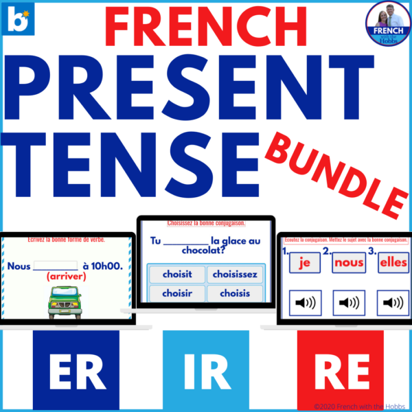 French Regular Present Tense ER IR RE Verbs Boom™ Digital Task Cards ...