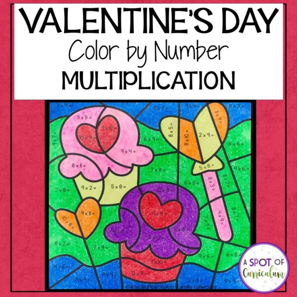 Valentine's Coloring Sheets - Multiplication Color by Number | Made By ...
