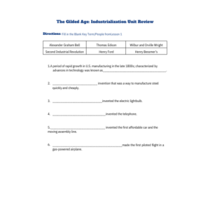 The Gilded Age: Industrialization Lesson 3 Plan & Resources | Made By ...