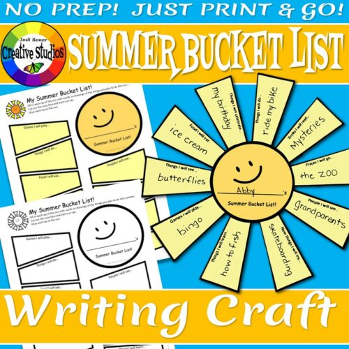Summer Bucket List Sun Craft - No Prep! | Made By Teachers