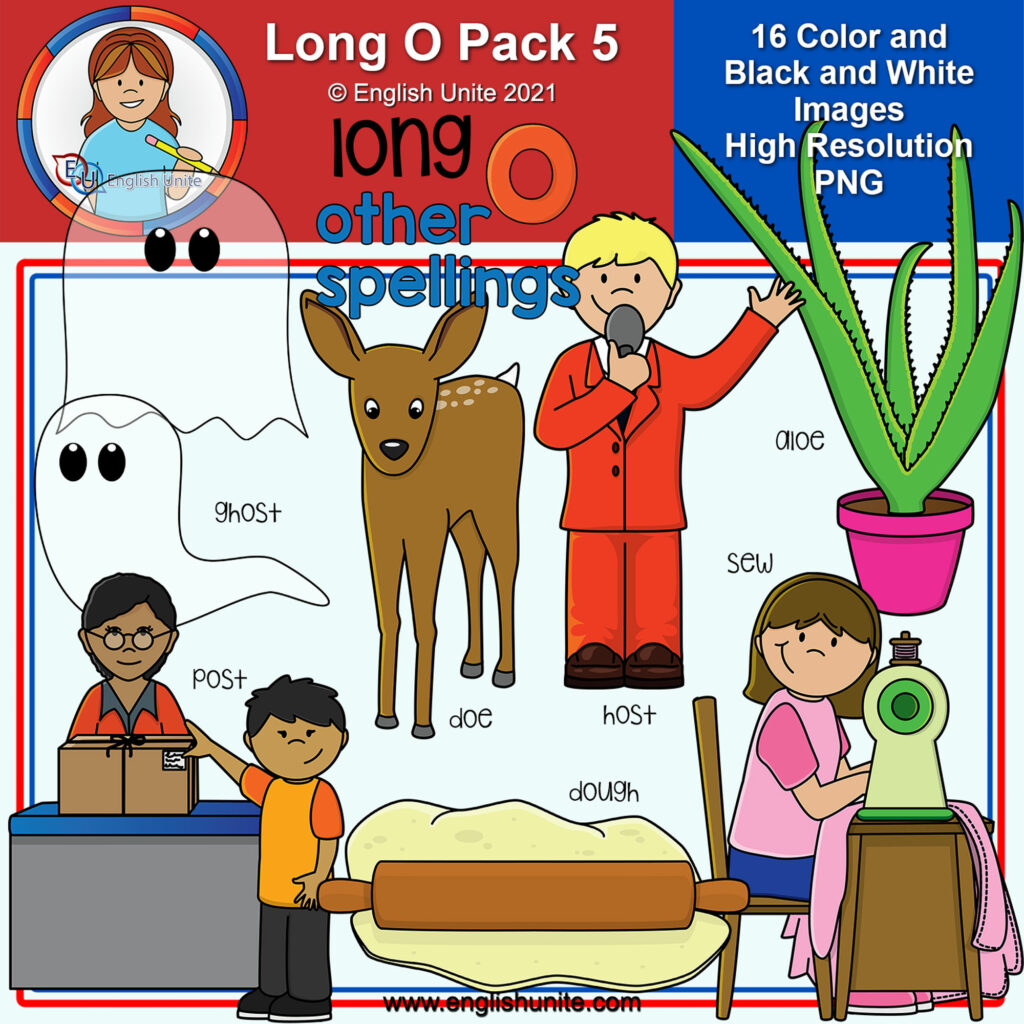 Clip Art - Long O Vowel Pack 5 (other spellings) | Made By Teachers