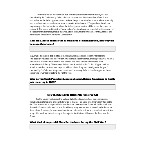 The Civil War: Guided Reading & Projects | Made By Teachers