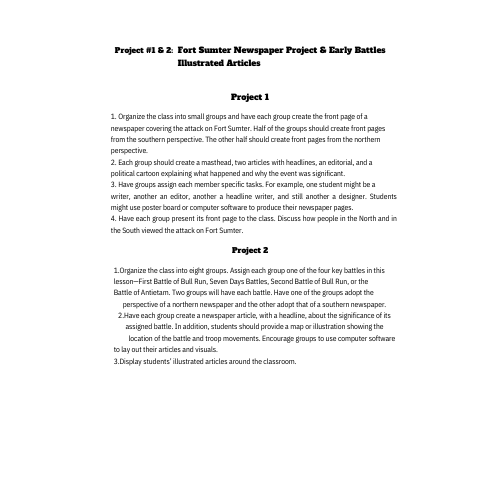 The Civil War: Guided Reading & Projects | Made By Teachers