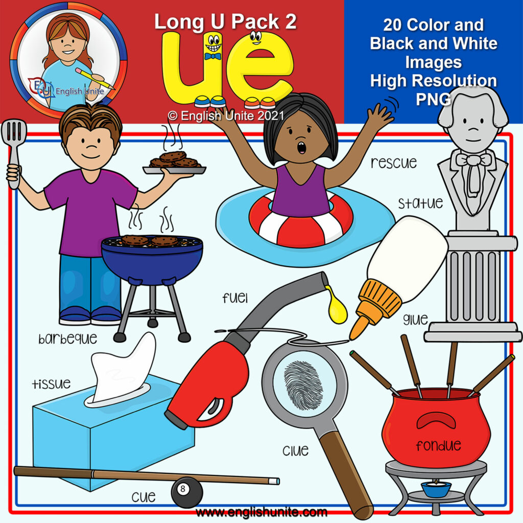 Clip Art - Long U Vowel Pack 2 (ue) | Made By Teachers