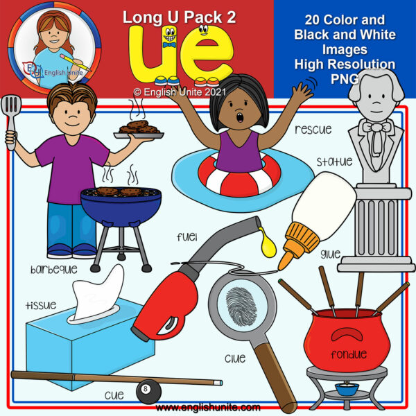 Clip Art - Long U Vowel Pack 2 (ue) | Made By Teachers