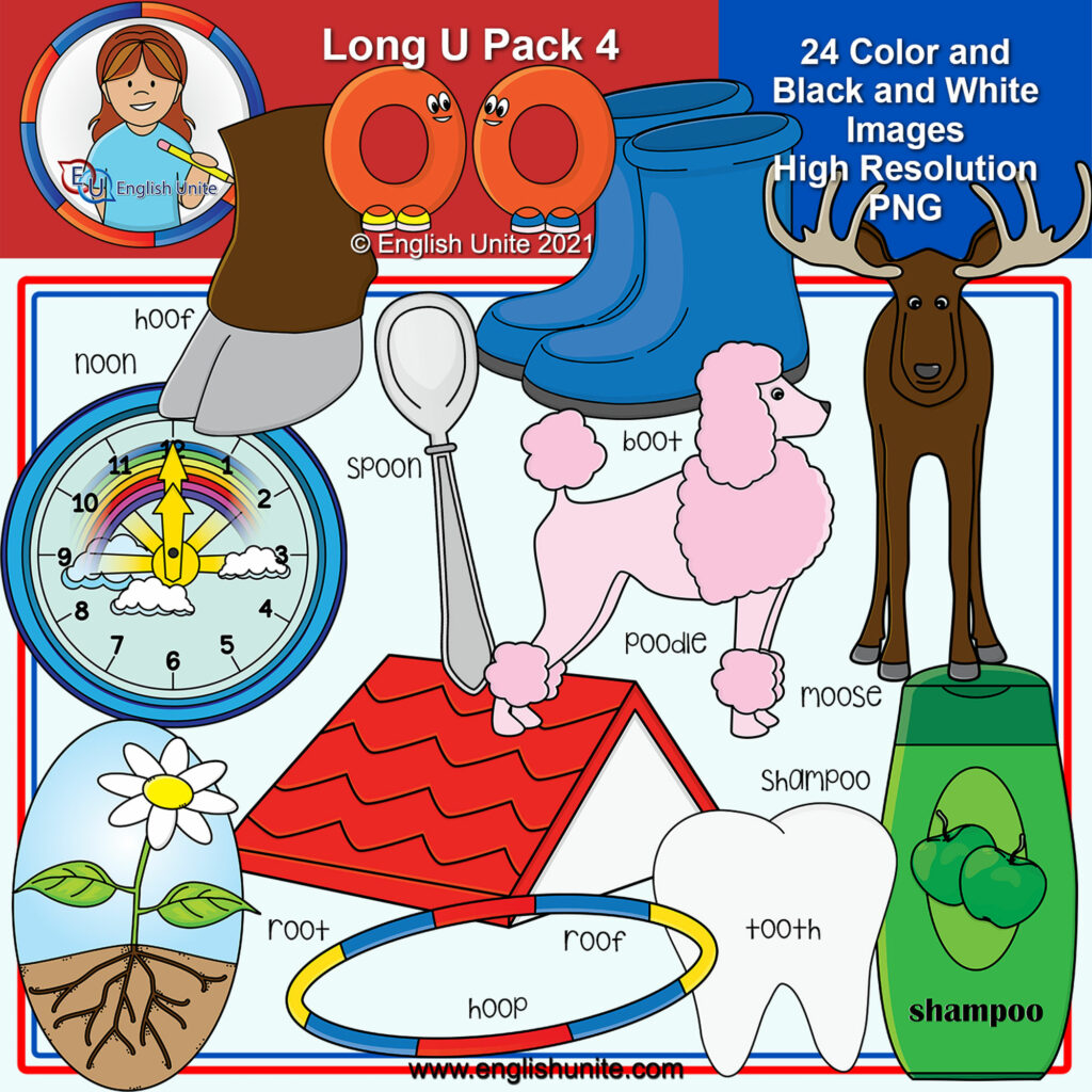 Clip Art - Long U Vowel Pack 4 (oo) | Made By Teachers