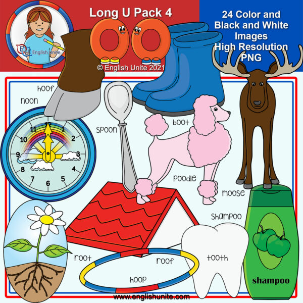 Clip Art - Long U Vowel Pack 4 (oo) | Made By Teachers