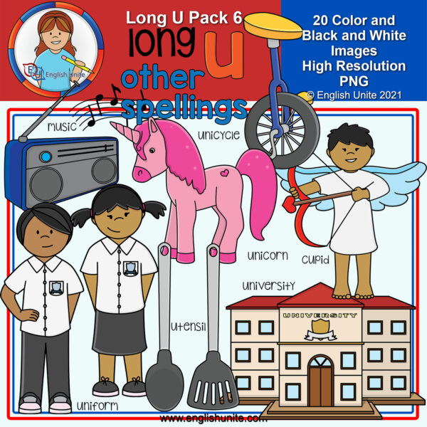 Clip Art - Long U Vowel Pack 6 (other spellings) | Made By Teachers