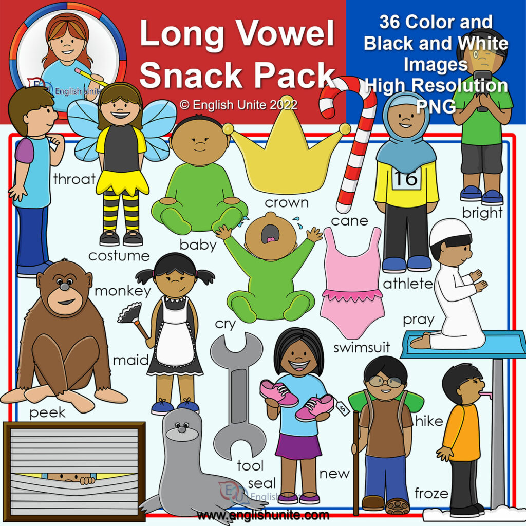 Clip Art - Long Vowels Snack Pack | Made By Teachers