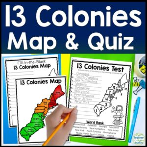 13 Colonies Map Quiz, 13 Colonies Map Worksheet, Blank 13 Colonies Map ...