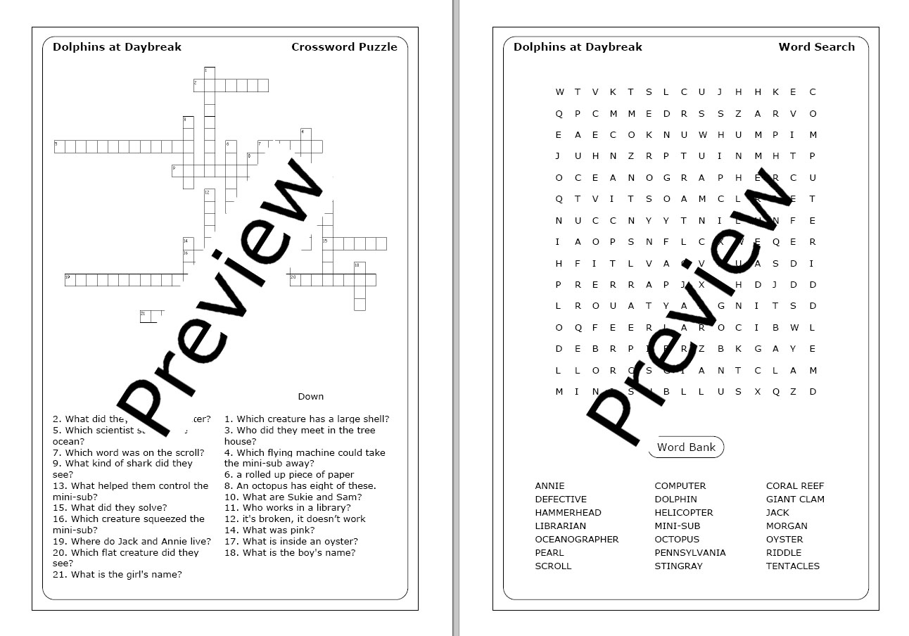 Magic Tree House "Dolphins at Daybreak" worksheets | Made By Teachers