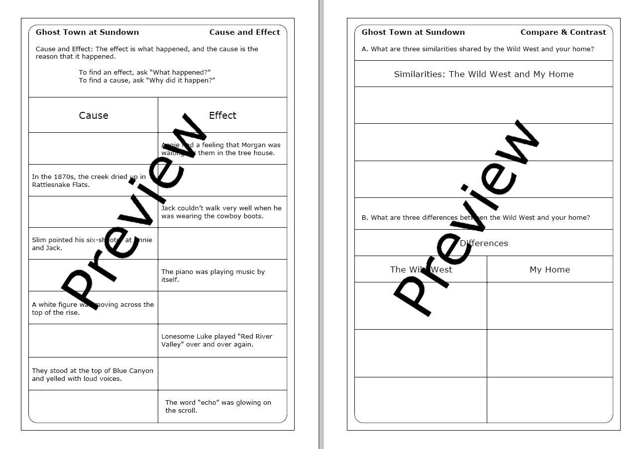 Magic Tree House "Ghost Town at Sundown" worksheets | Made By Teachers