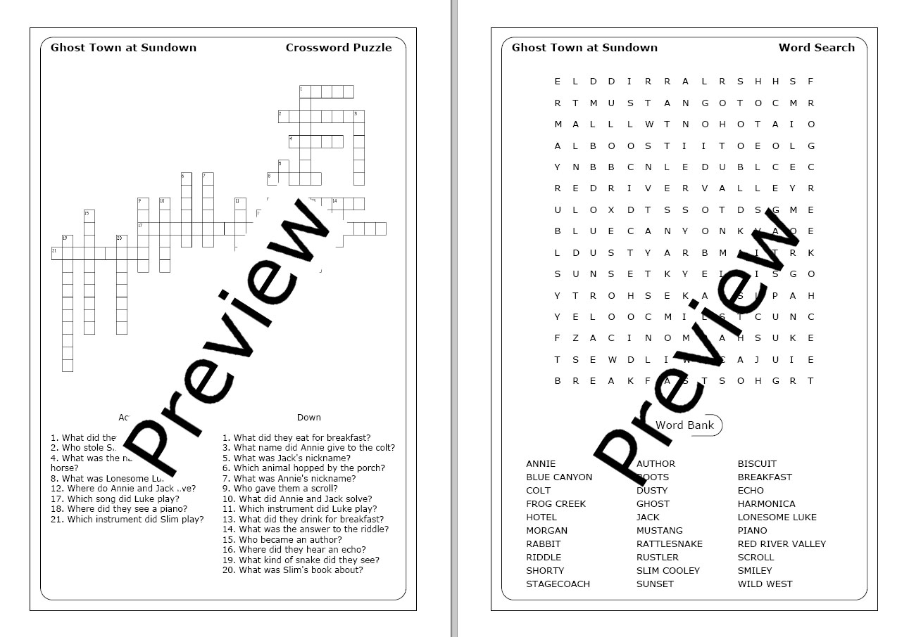 Magic Tree House "Ghost Town at Sundown" worksheets | Made By Teachers