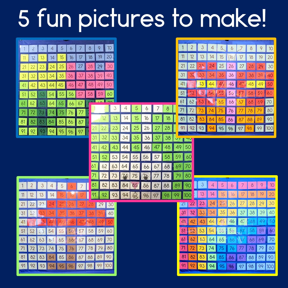 Spring 100s and 120 Pocket Chart Mystery Pictures | April Hundreds ...