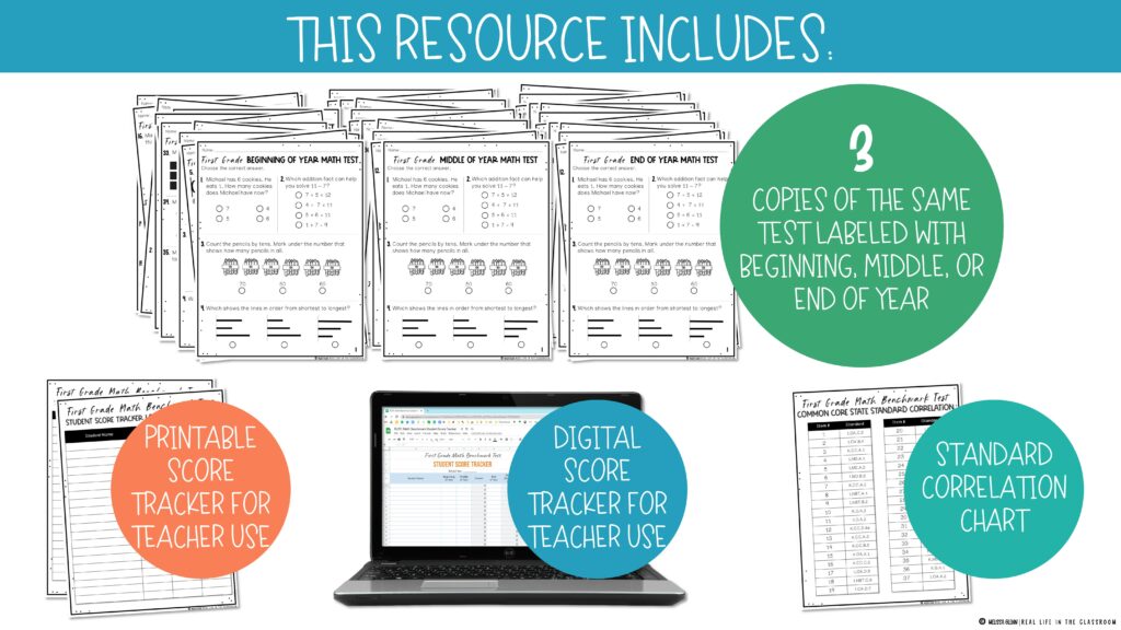 Math Benchmark Test for Student Growth SGO | Made By Teachers