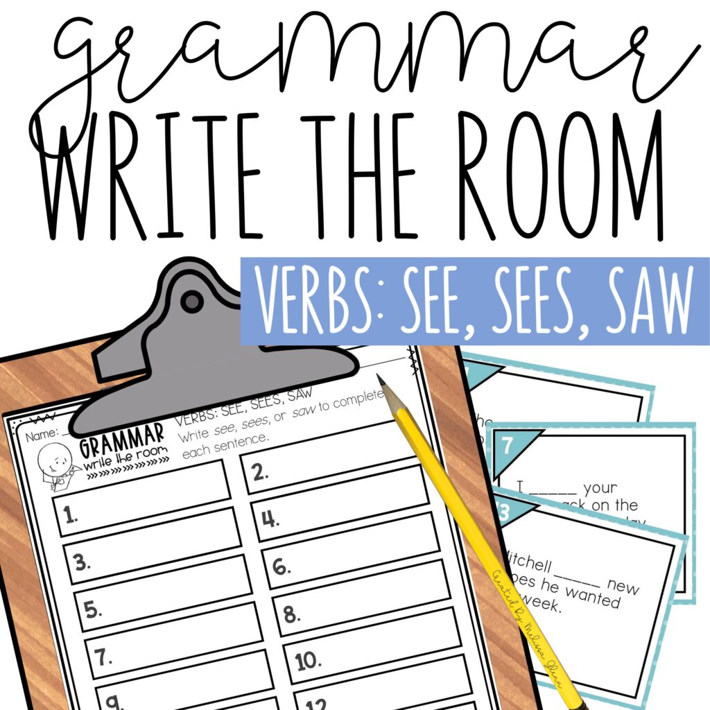 Subject Verb Agreement See, Sees, and Saw Activity for Grammar | Made ...