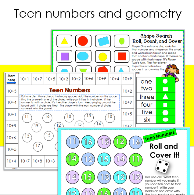 Kindergarten Math Games - Addition, Subtraction, Teen Numbers, Sums of ...