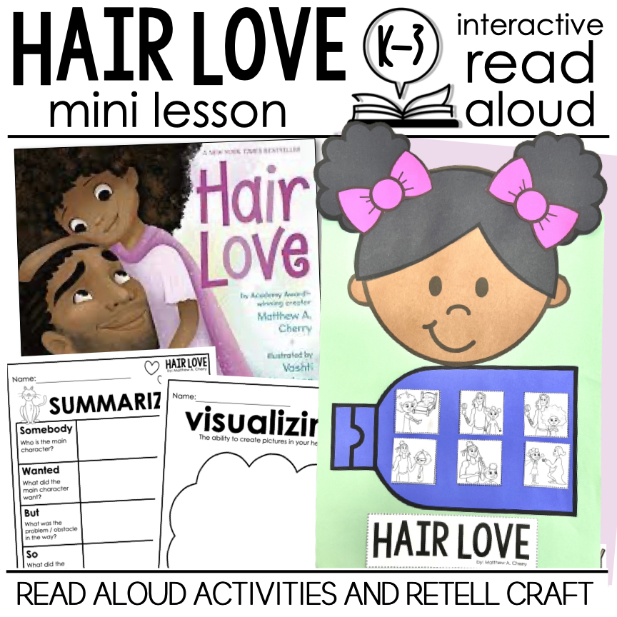 Hair Love Interactive Read Aloud Activities | Sequencing Craft | RETELL ...