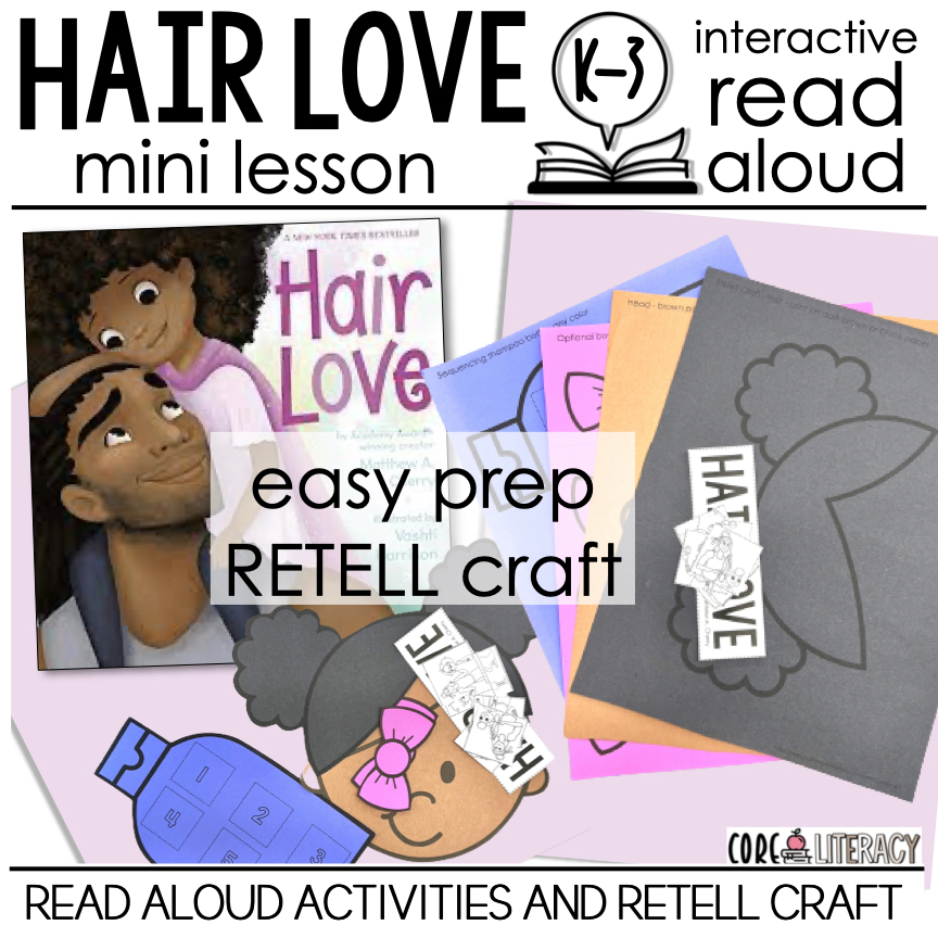 Hair Love Interactive Read Aloud Activities | Sequencing Craft | RETELL ...