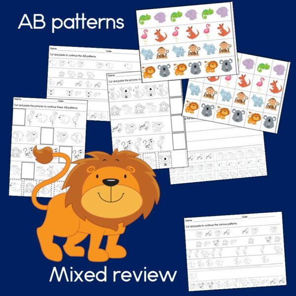 Zoo Animals Pattern Math Center with AB, ABC, AAB & ABB patterns | Made ...