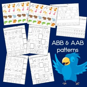 Zoo Animals Pattern Math Center with AB, ABC, AAB & ABB patterns | Made ...