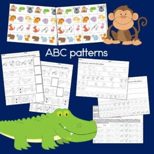 Zoo Animals Pattern Math Center with AB, ABC, AAB & ABB patterns | Made ...