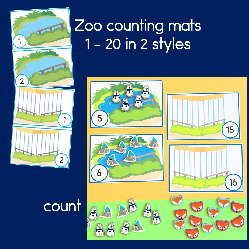 Zoo Animals Math | Counting, Sequencing, Adding and Games | Made By ...