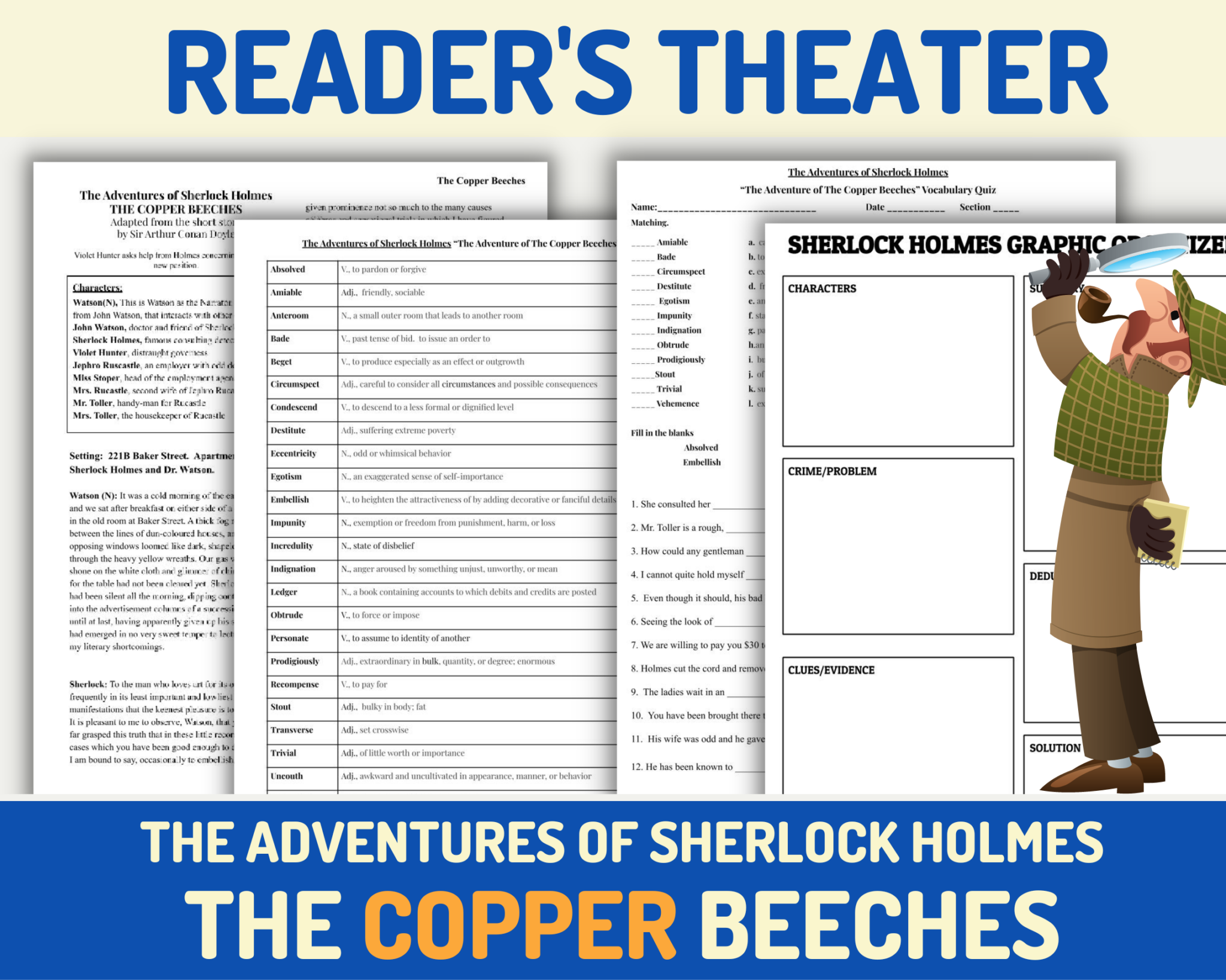 Sherlock Holmes, The Copper Beeches Reader's Theater Script, Questions ...