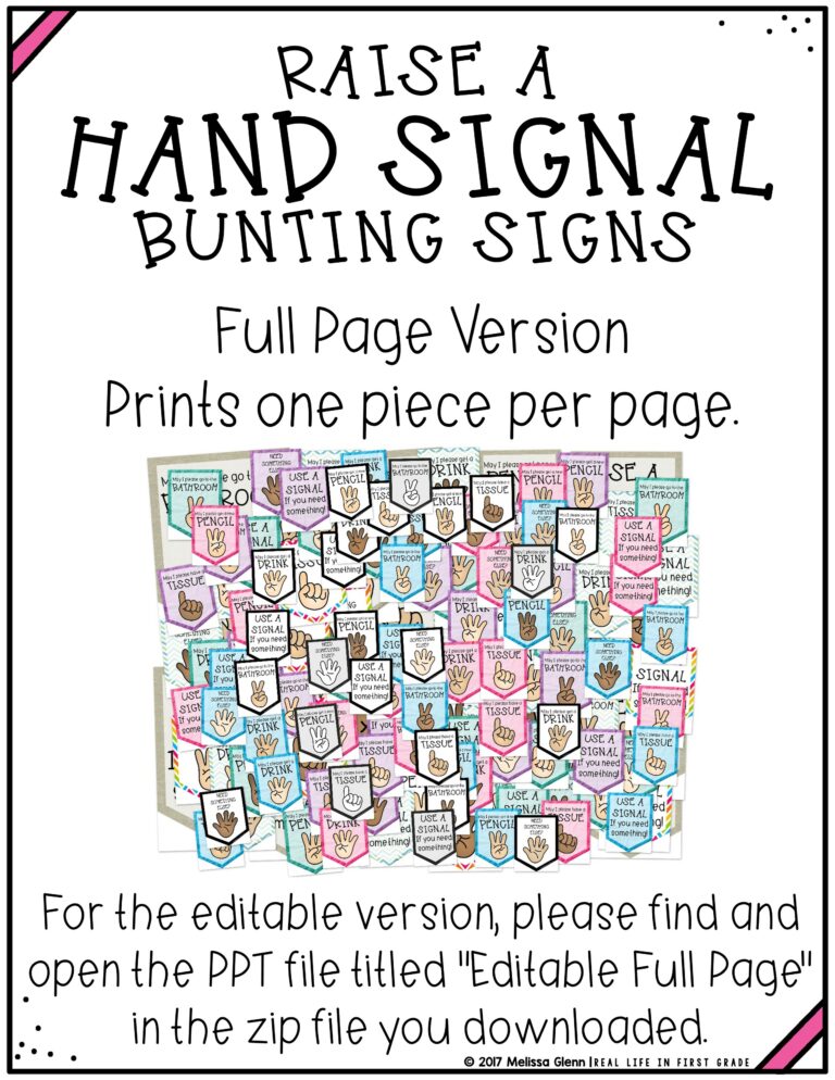 Editable Hand Signal Signs | Made By Teachers