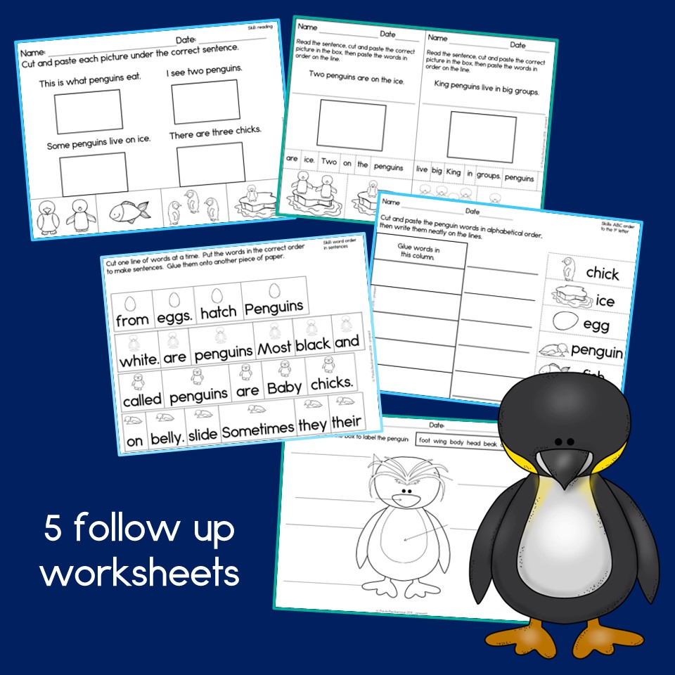 Penguin Sight Word Sentences Reading Comprehension Writing and Science ...