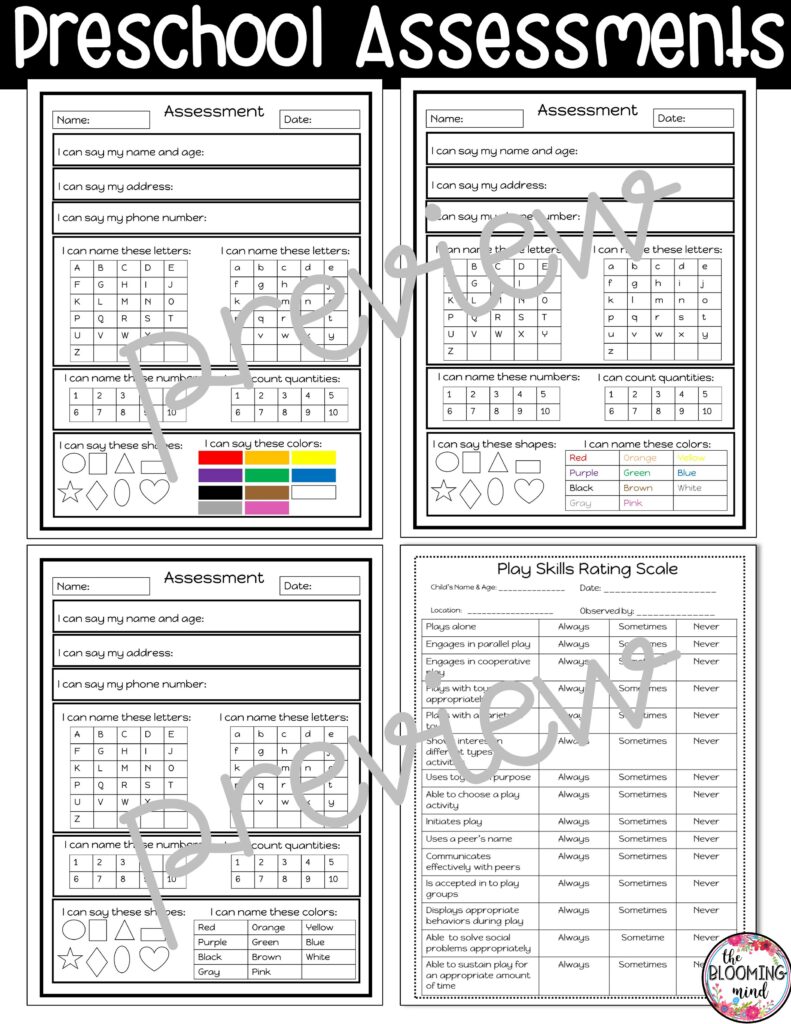 Preschool Assessments | Made By Teachers