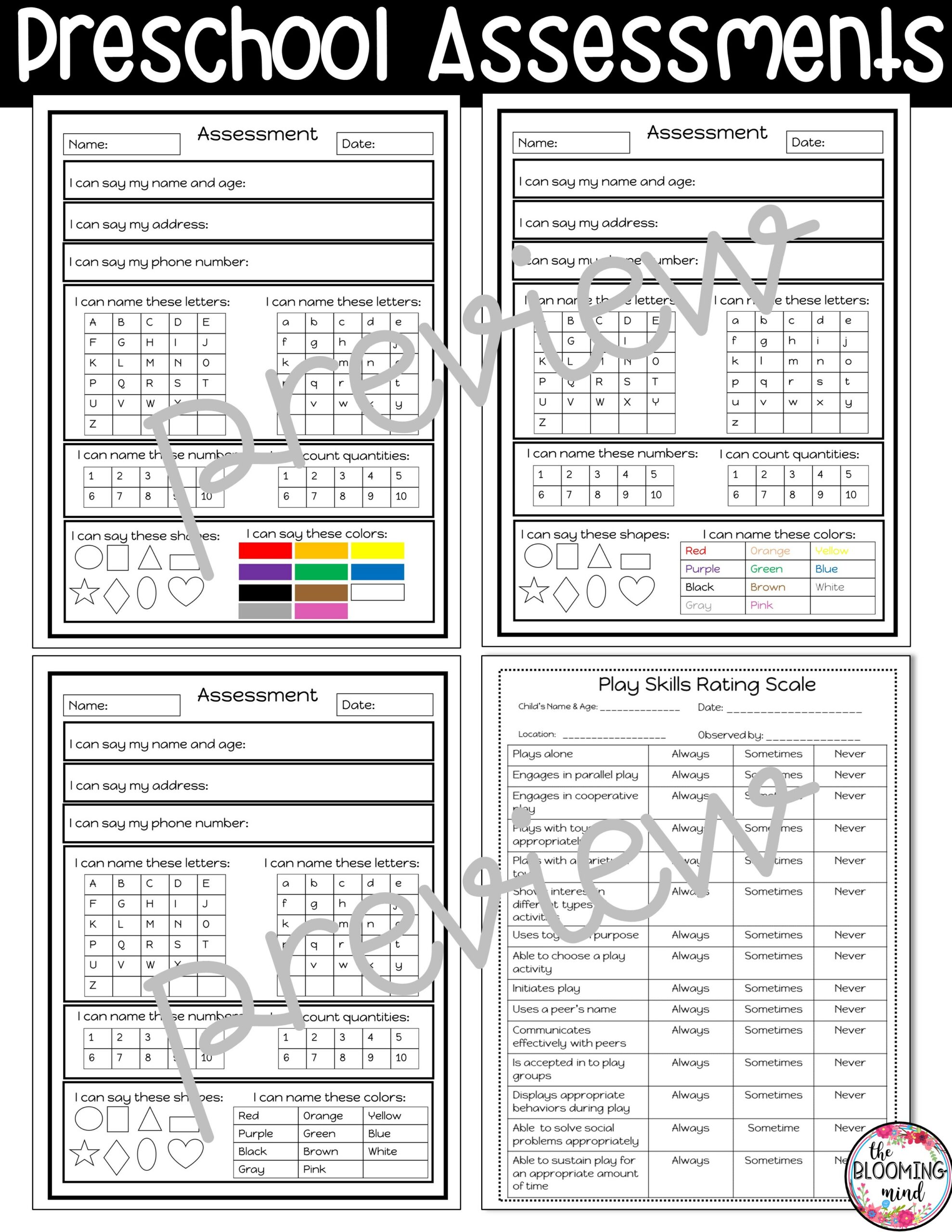 Preschool Assessments | Made By Teachers