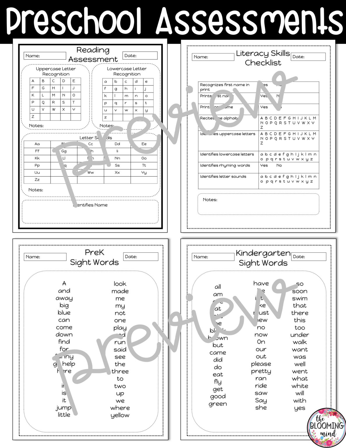 Preschool Assessments | Made By Teachers