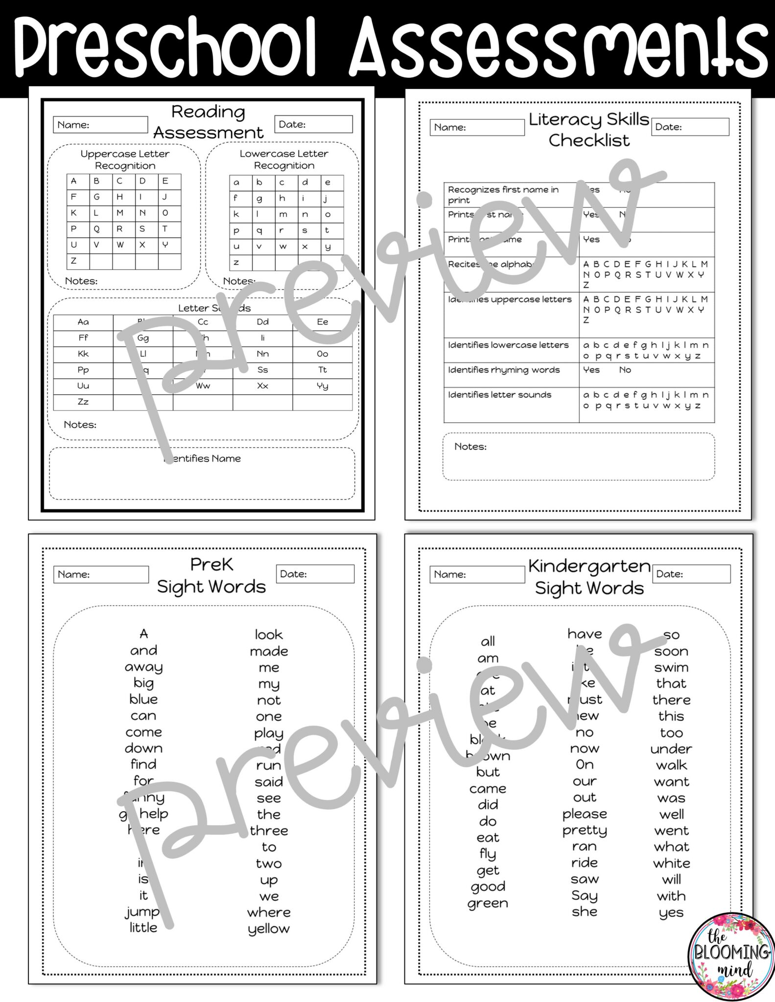 Preschool Assessments | Made By Teachers