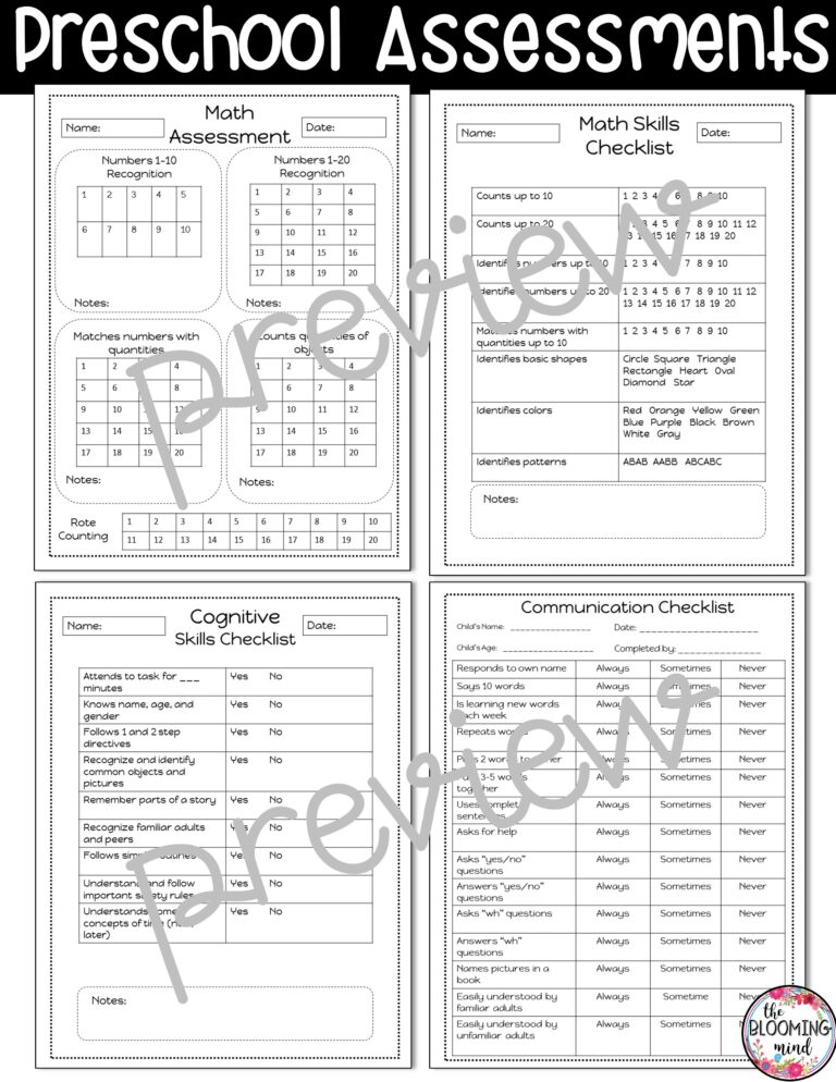 Preschool Assessments | Made By Teachers