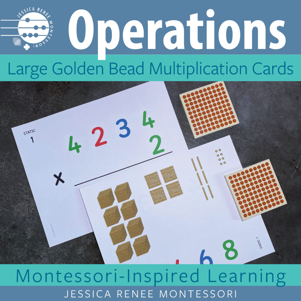 Montessori Math Golden Bead Operations Cards Bundle (Large Cards ...