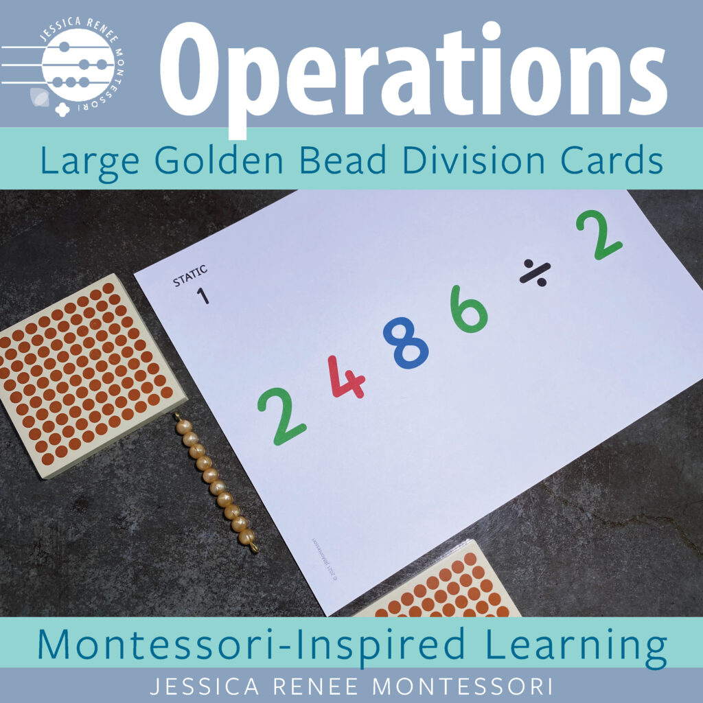 Montessori Math Golden Bead Operations Cards Bundle (Large Cards ...
