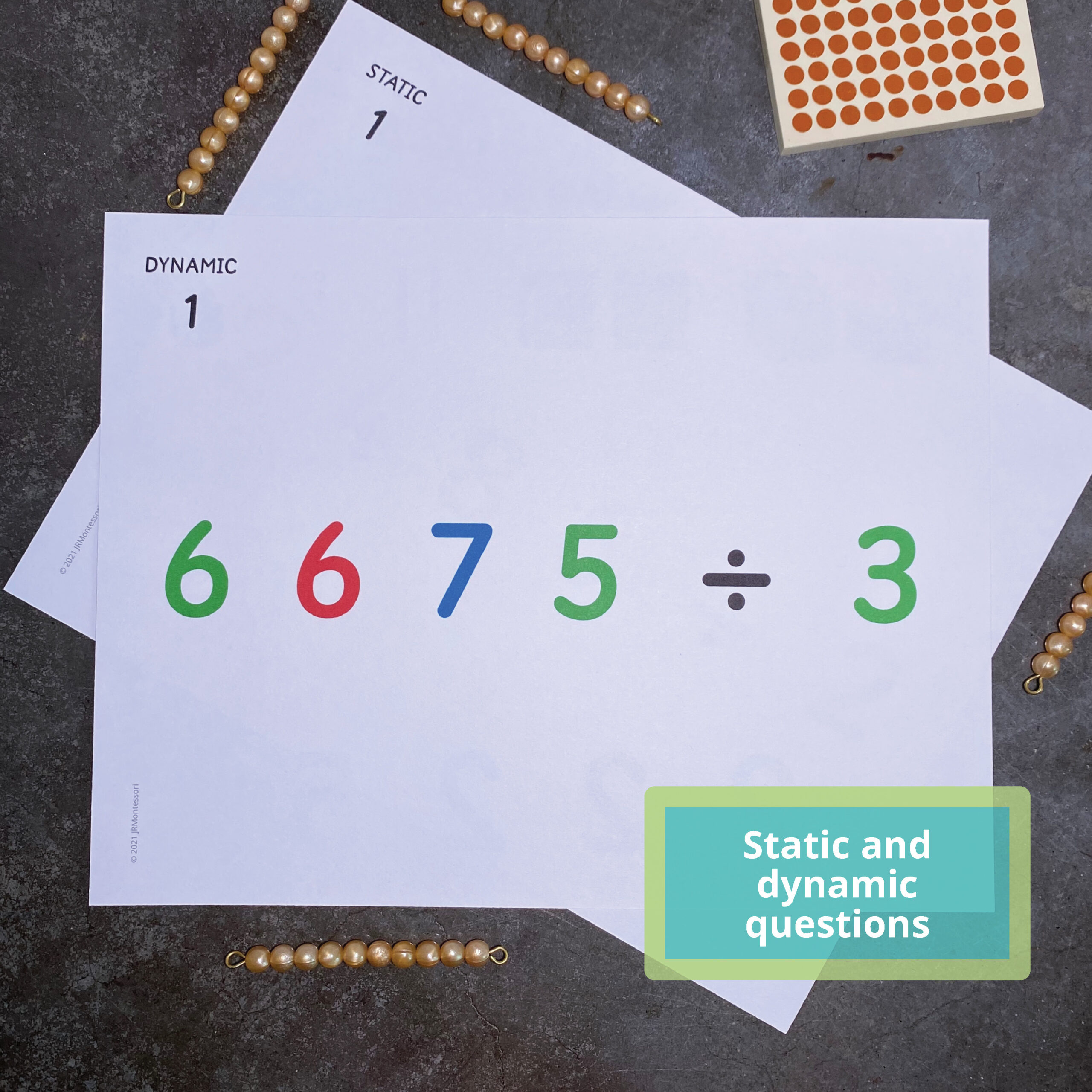 Montessori Math 4-Digit Golden Bead Division with Large Cards | Made By ...