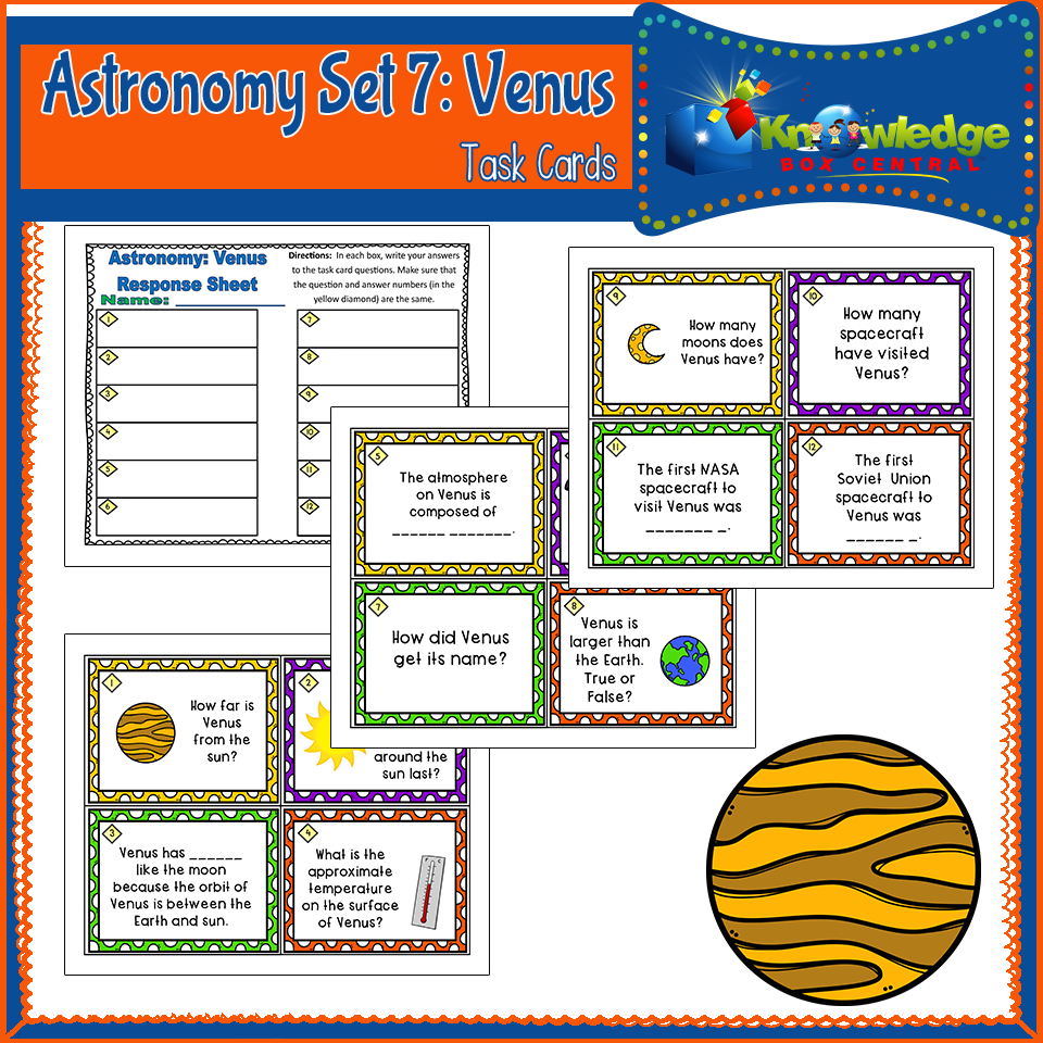Astronomy Task Cards: Set 7: Venus | Made By Teachers