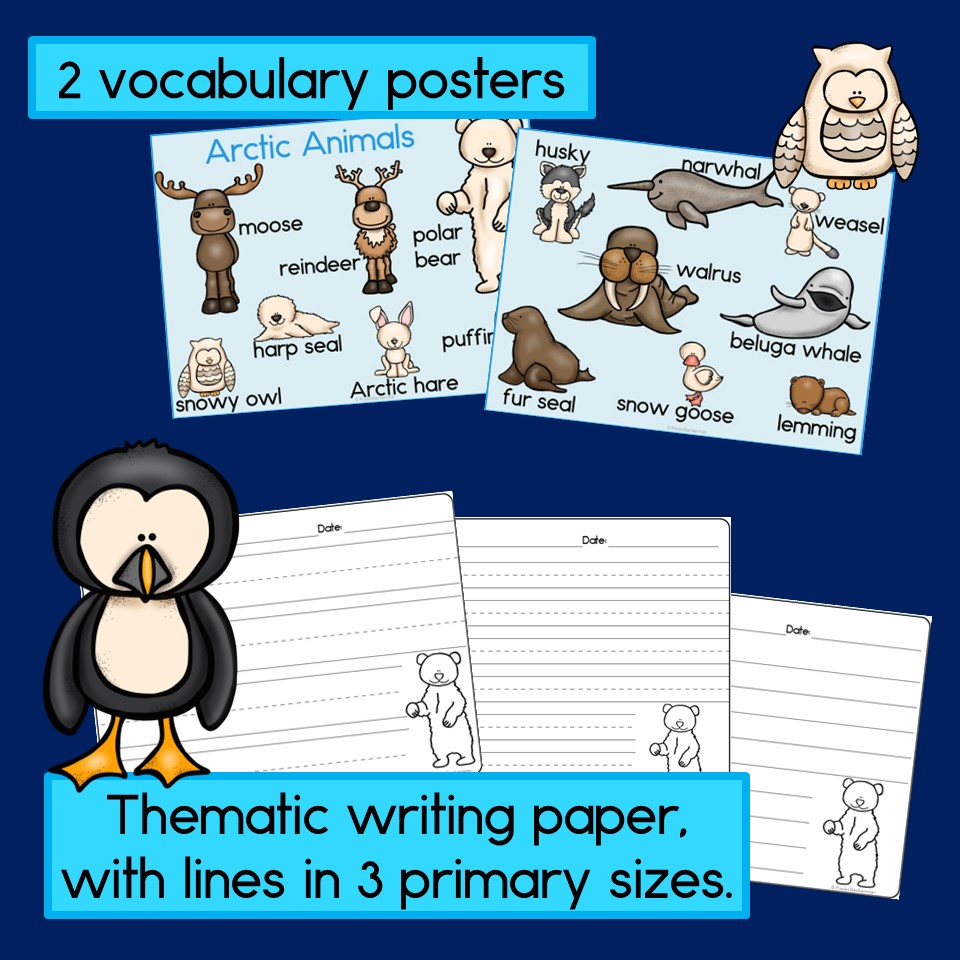 Arctic Polar Animals Sight Word Sentences Reading Comprehension and ...
