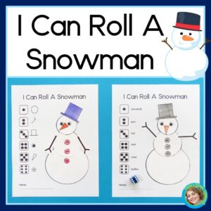 Roll A Snowman Winter Dice Game | Roll and Build Activity | Made By ...