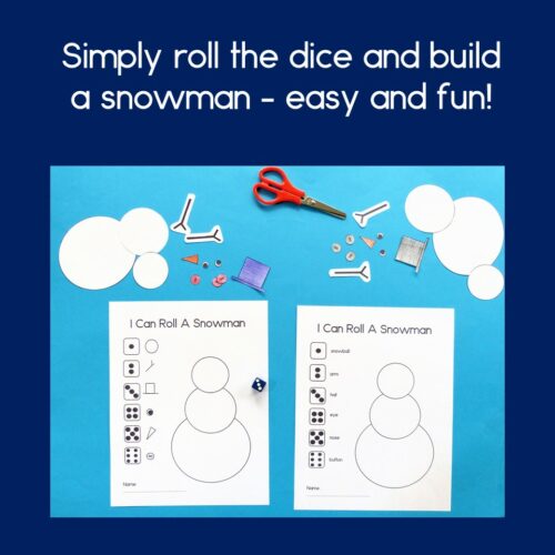 Roll A Snowman Winter Dice Game | Roll and Build Activity | Made By ...