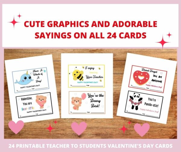 Valentine's Day Classroom Cards, Teacher To Students Valentine's Day ...
