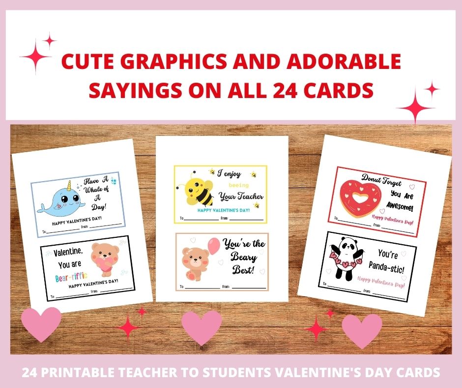 Valentine's Day Classroom Cards, Teacher To Students Valentine's Day ...
