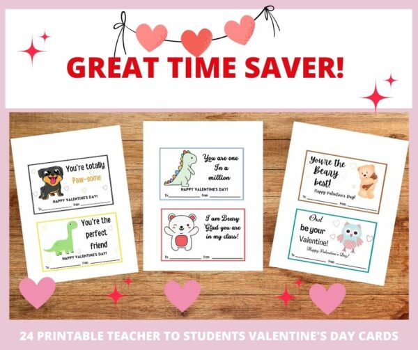 Valentine's Day Classroom Cards, Teacher To Students Valentine's Day ...