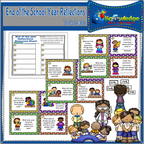 End of the School Year Reflections Task Cards | Made By Teachers