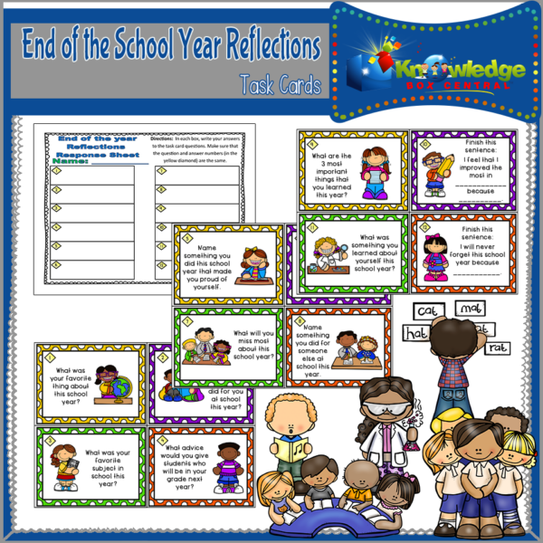 End of the School Year Reflections Task Cards | Made By Teachers