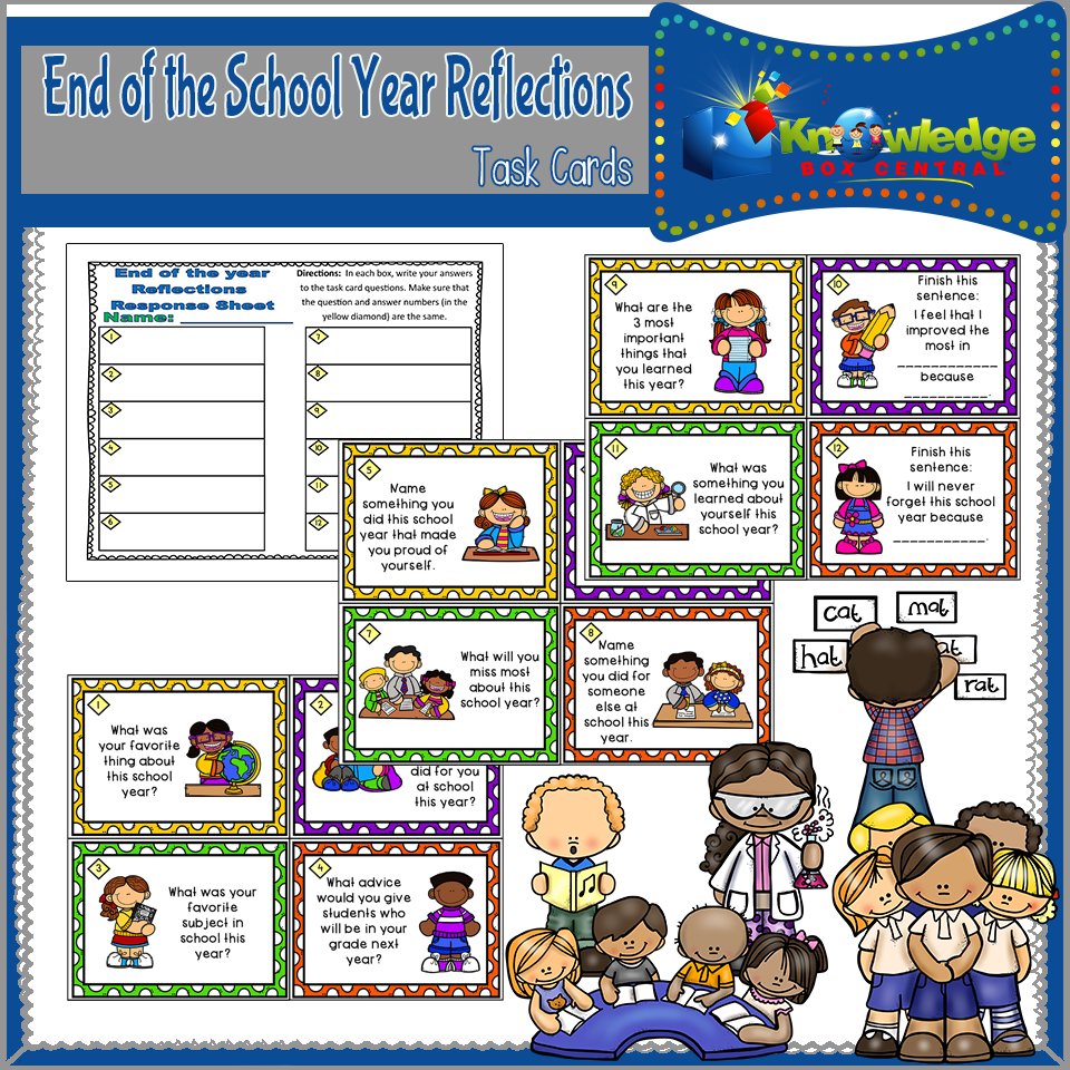 End of the School Year Reflections Task Cards | Made By Teachers