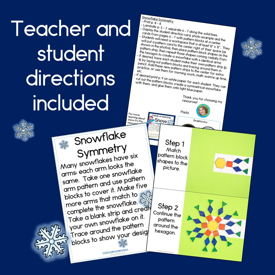 Winter Symmetry | Snowflakes with Pattern Blocks | Made By Teachers